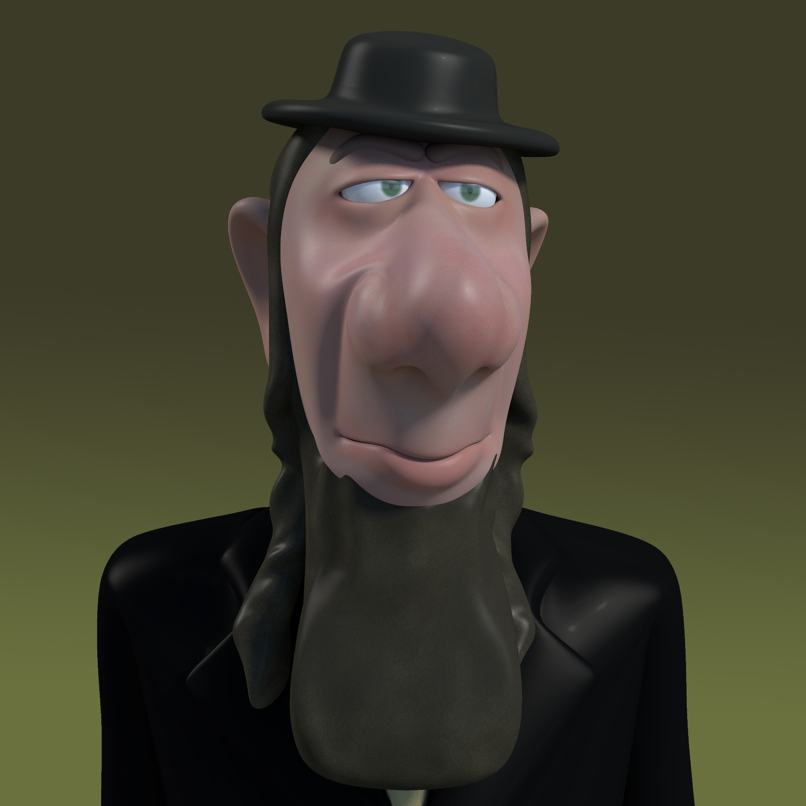 rabbi cartoon character 3d fbx