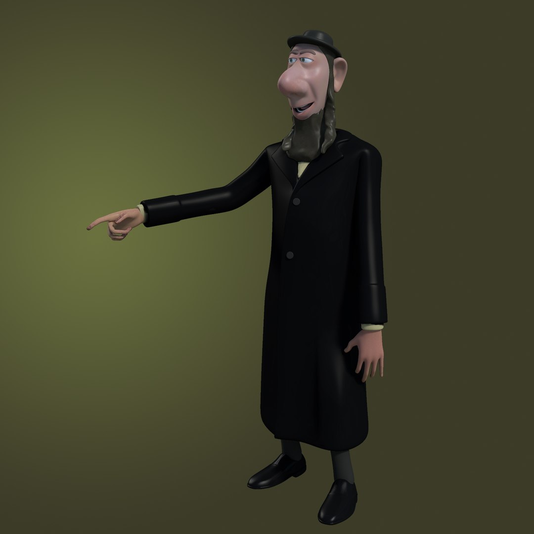 Rabbi Cartoon Character 3d Fbx