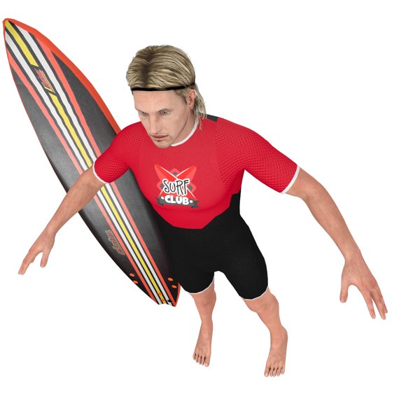 Surfer surfing man 3D model - TurboSquid 1282771