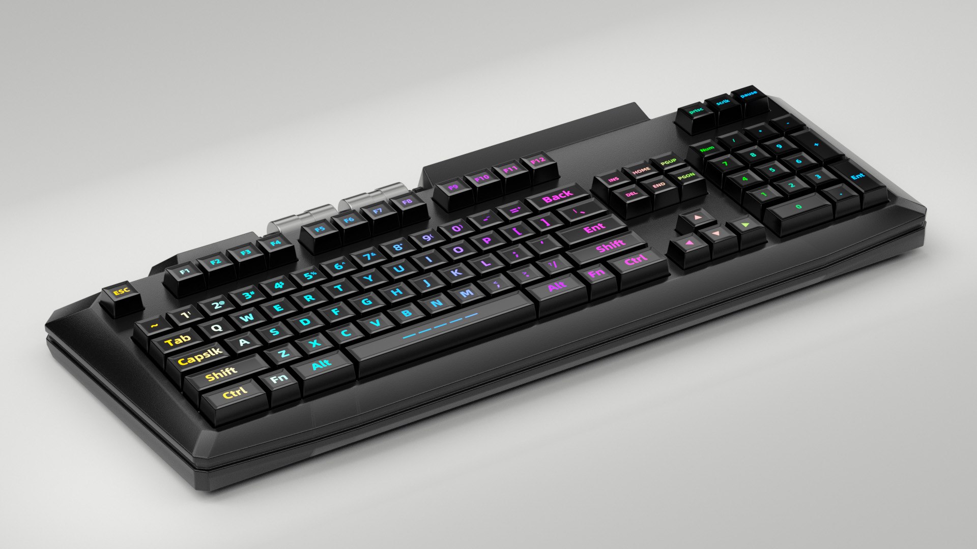 Black Cool Keyboard Model Computer Keyboard Model - TurboSquid 2326023