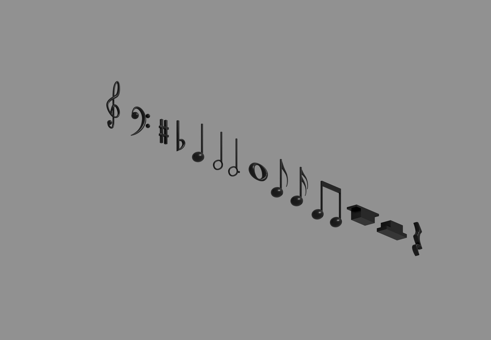 3D Model Musical Symbols - TurboSquid 2058613