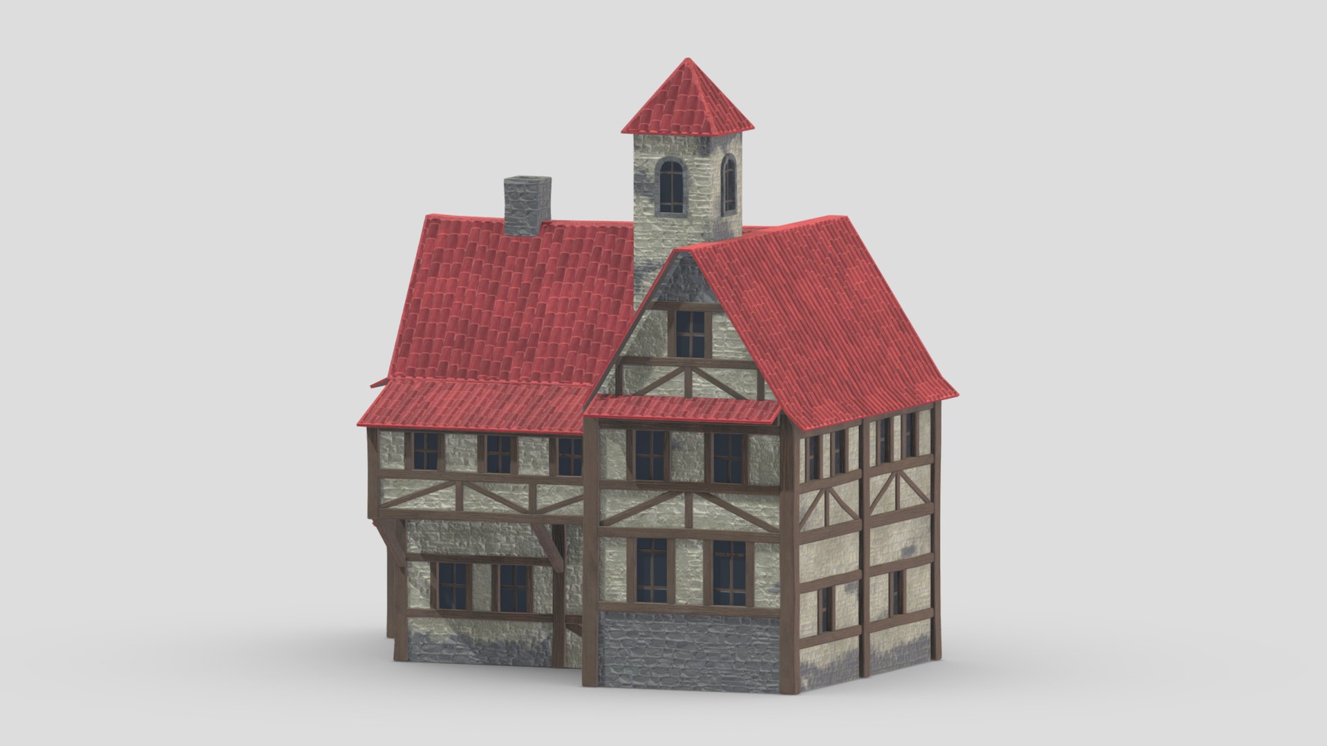 3D Model Medieval Building 04 Low Poly PBR Realistic - TurboSquid 1974252