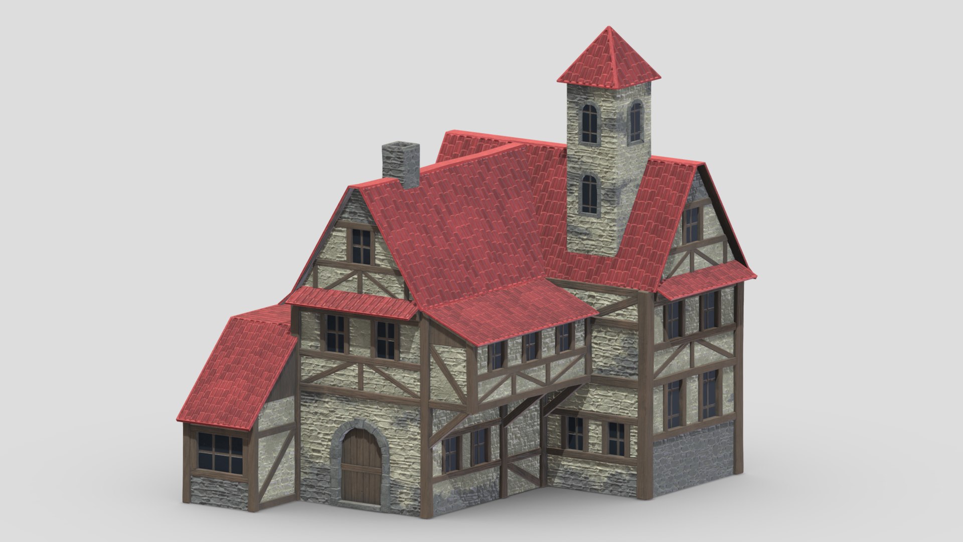 3D Model Medieval Building 04 Low Poly PBR Realistic - TurboSquid 1974252