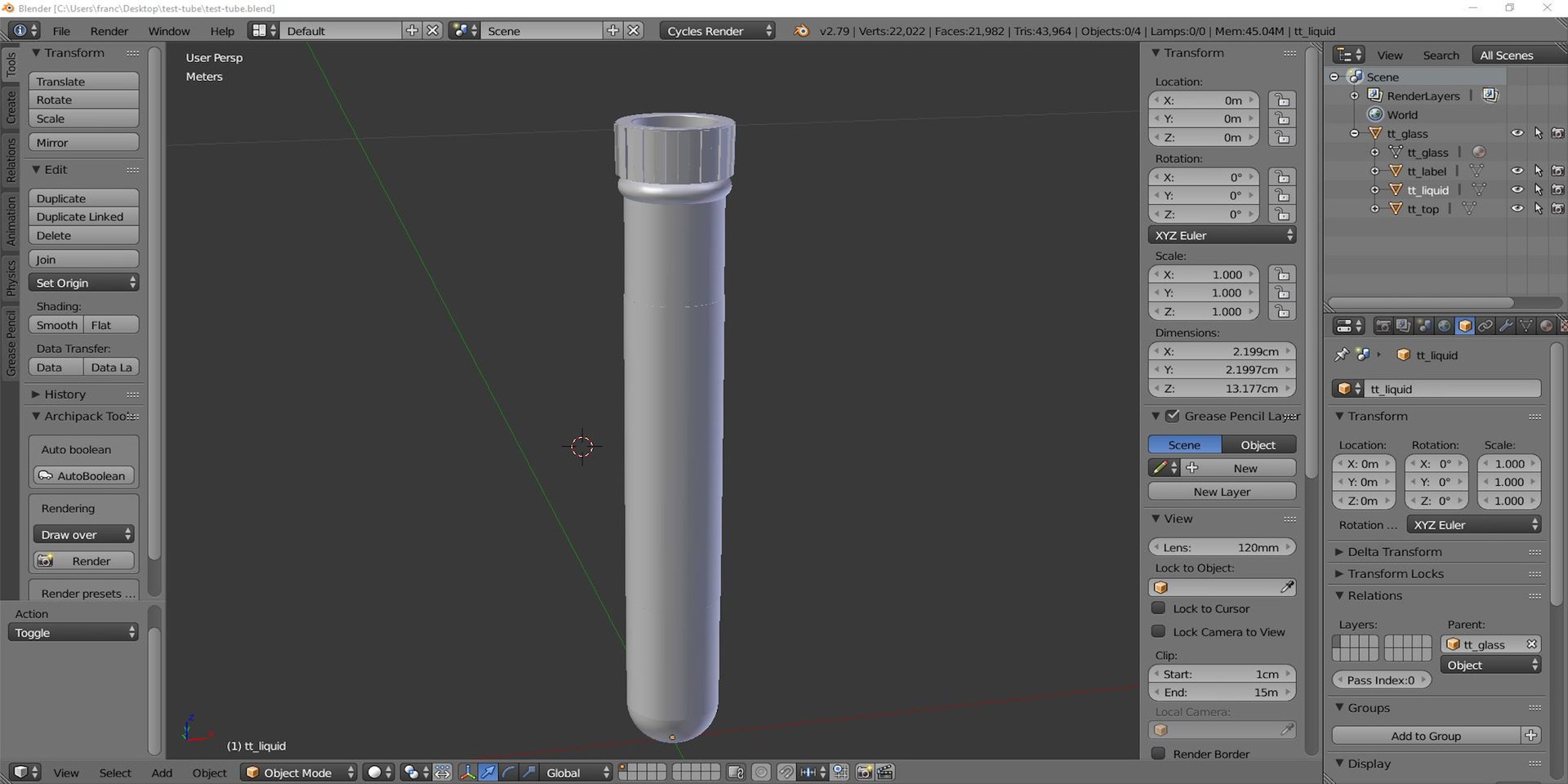 Test Tube 3D - TurboSquid 1720601