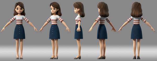 Cartoon woman people 3D model - TurboSquid 1514169