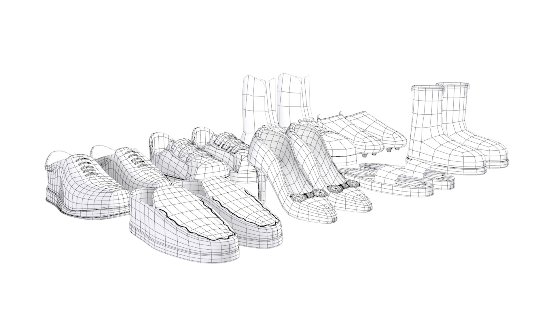3D Cartoon Shoes Collection Model - TurboSquid 1822759