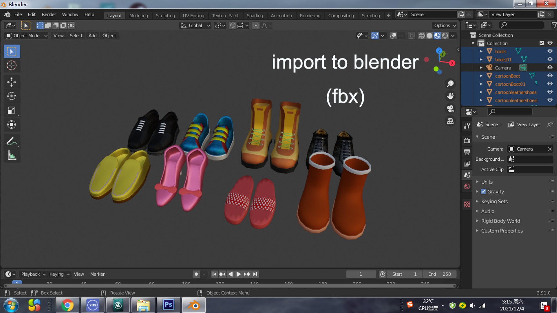 3D Cartoon Shoes Collection Model - TurboSquid 1822759