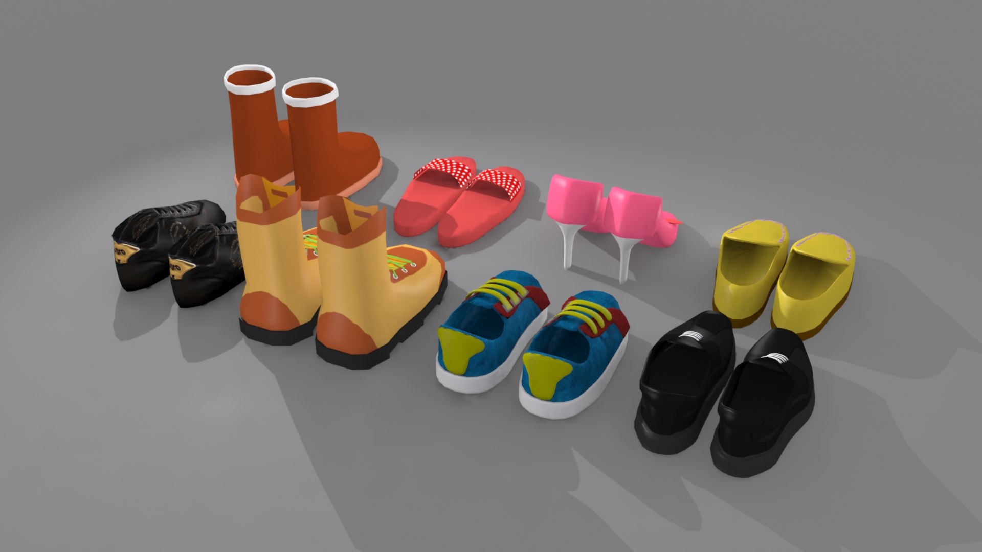 3D Cartoon Shoes Collection Model - TurboSquid 1822759