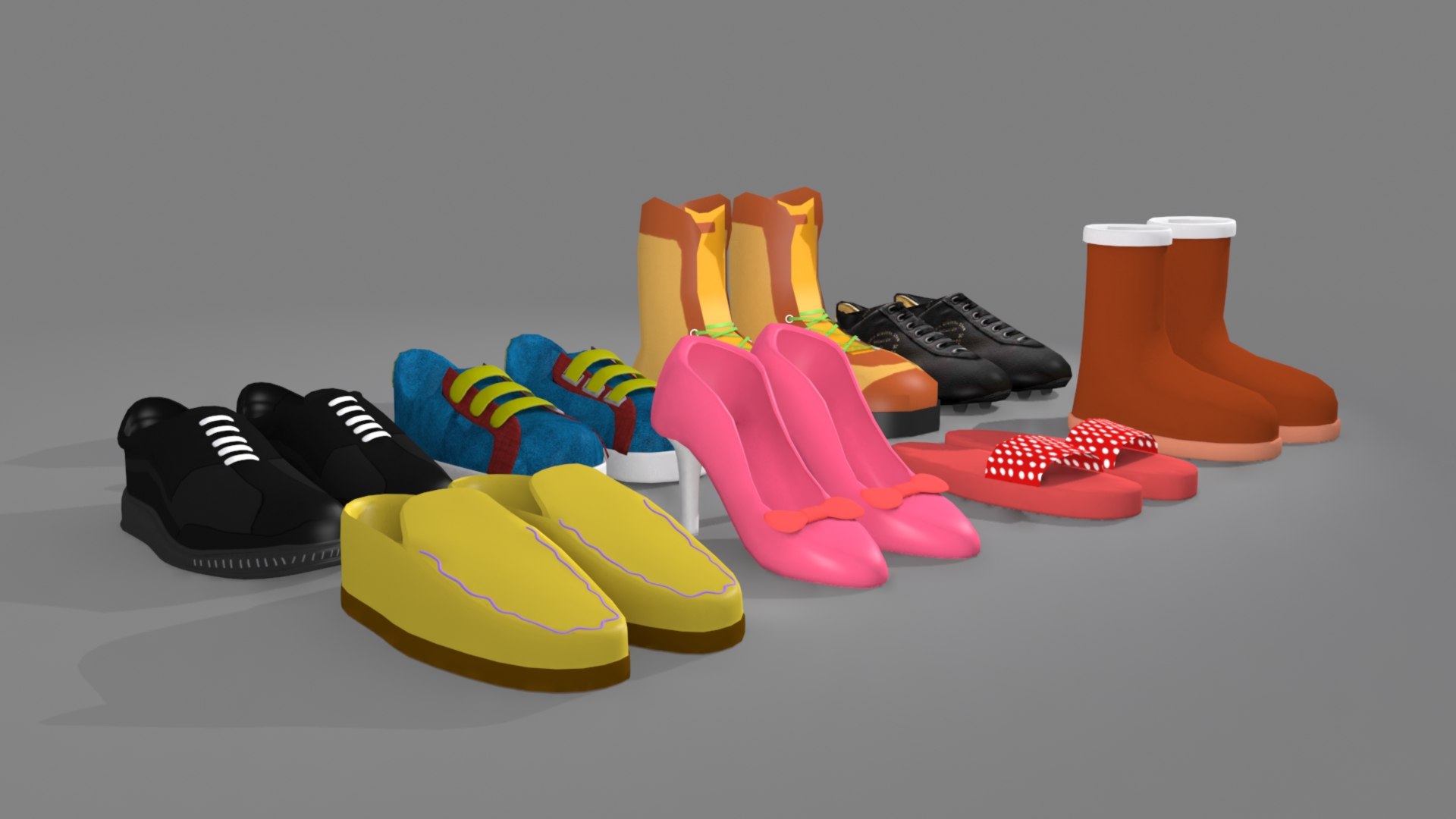 3D Cartoon Shoes Collection Model - TurboSquid 1822759