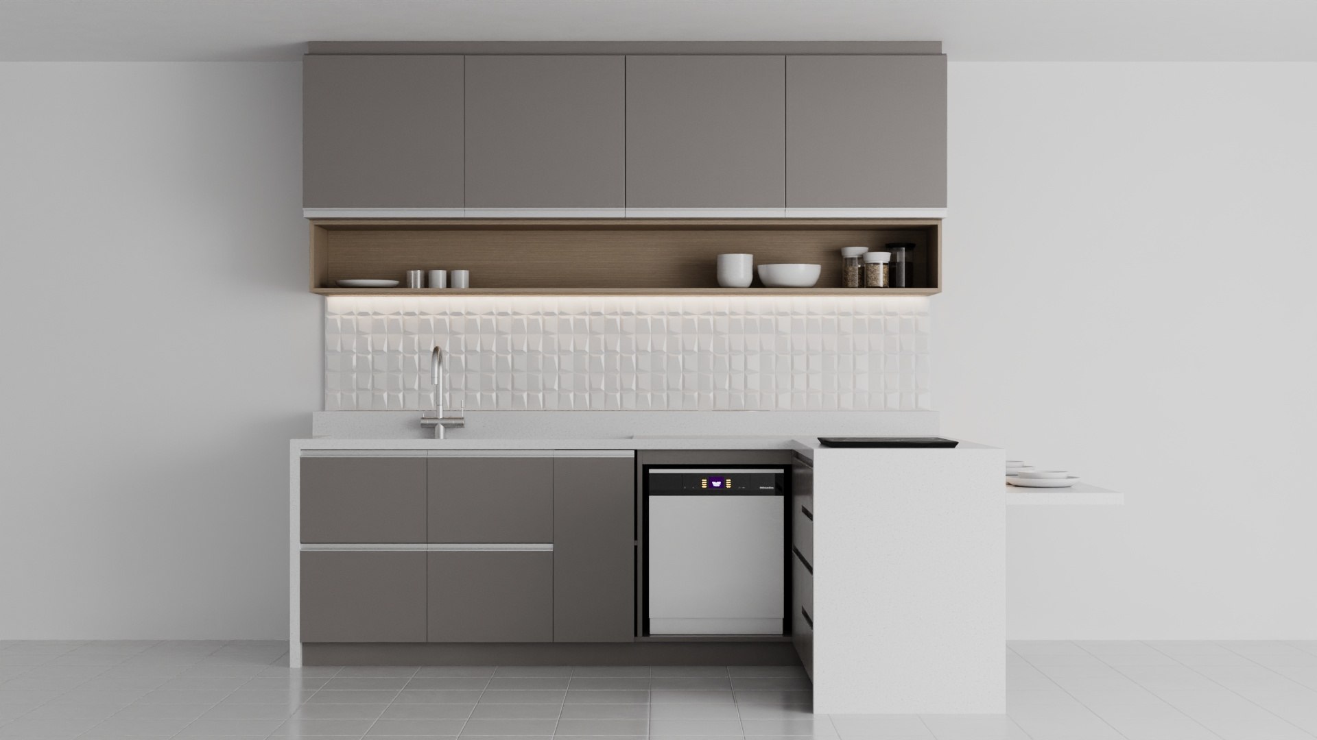 3D Basic Modern Kitchen 1 Model - TurboSquid 2106949