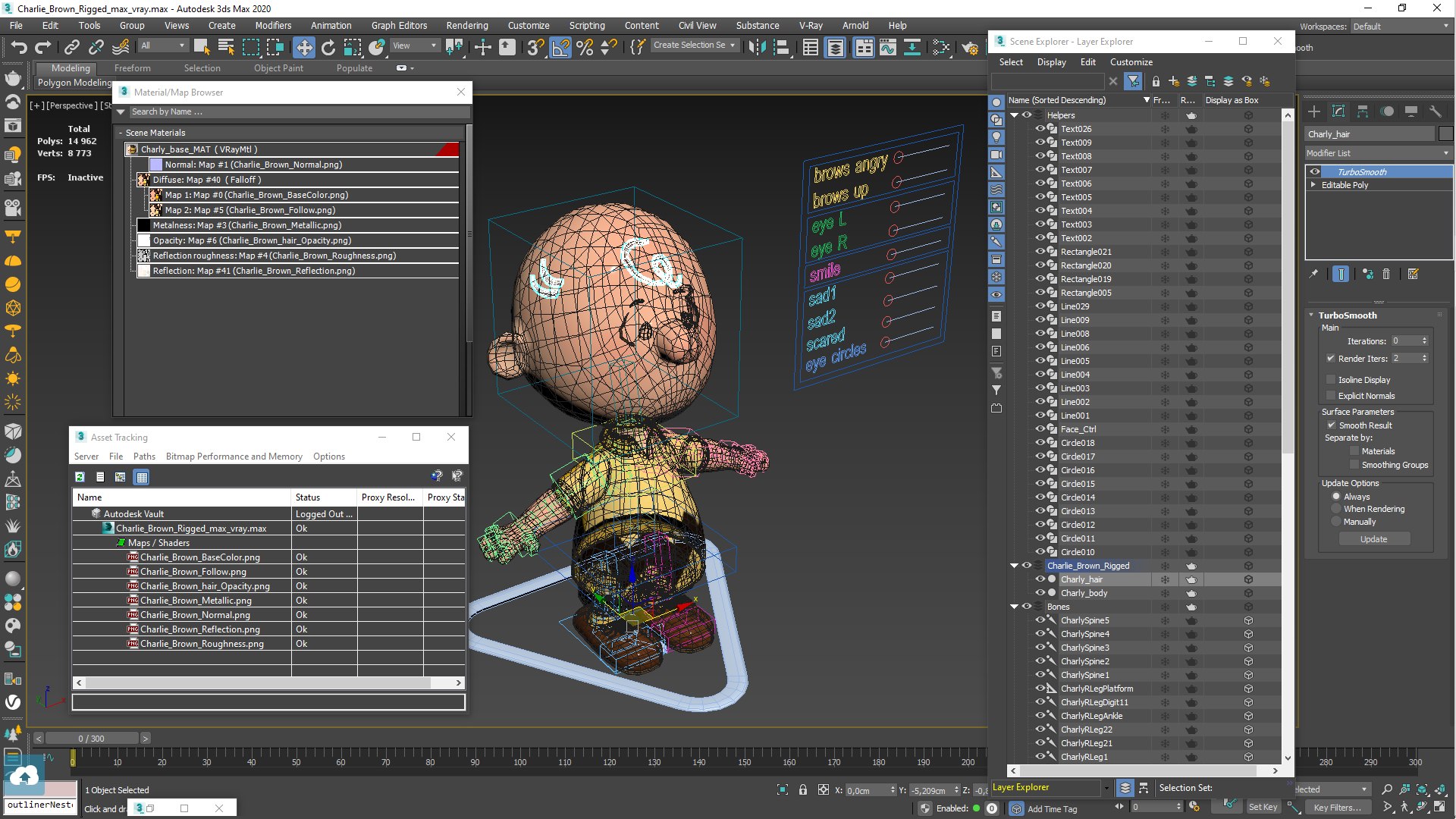 3D Charlie Brown Rigged Model - TurboSquid 2330677