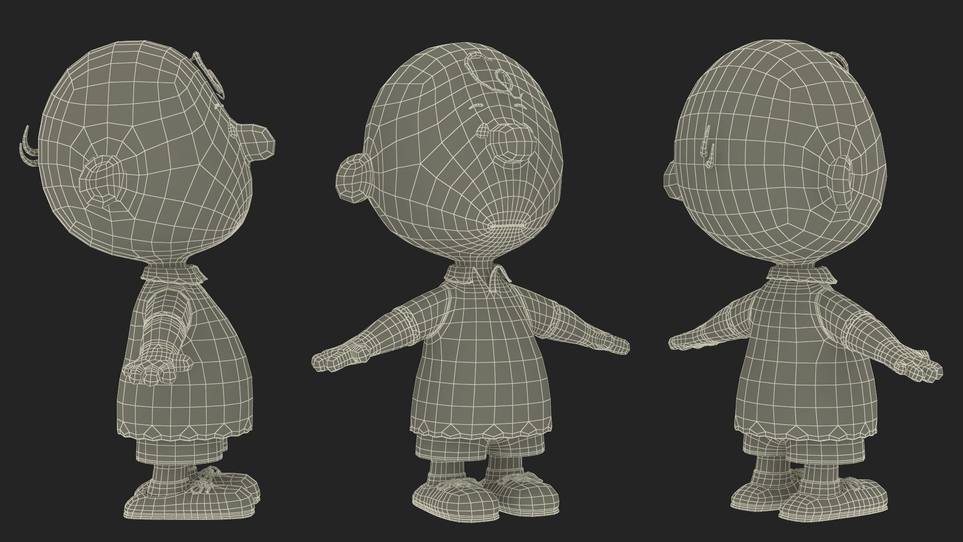 3D Charlie Brown Rigged Model - TurboSquid 2330677