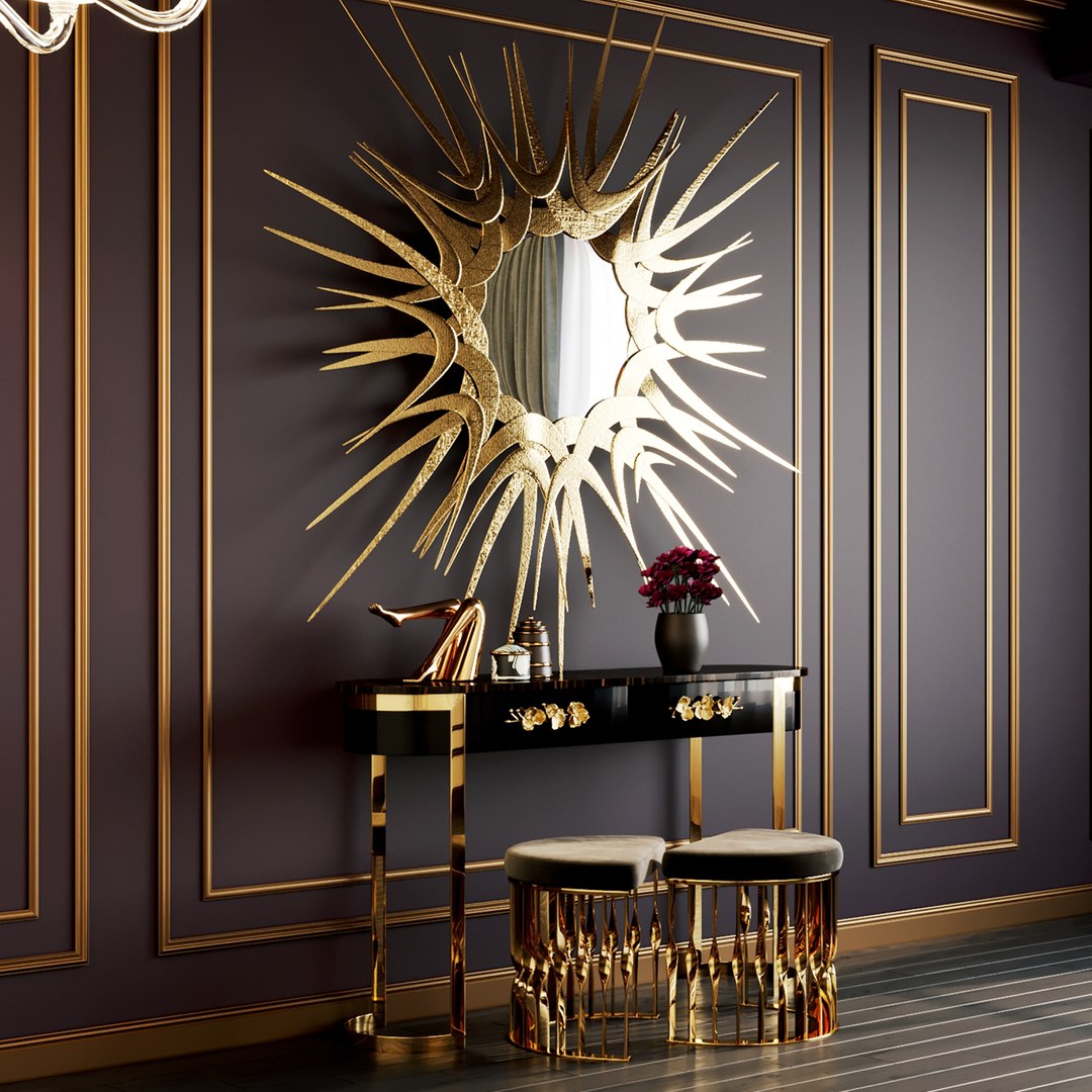 3D Koket Console Mirror Model - TurboSquid 1584975