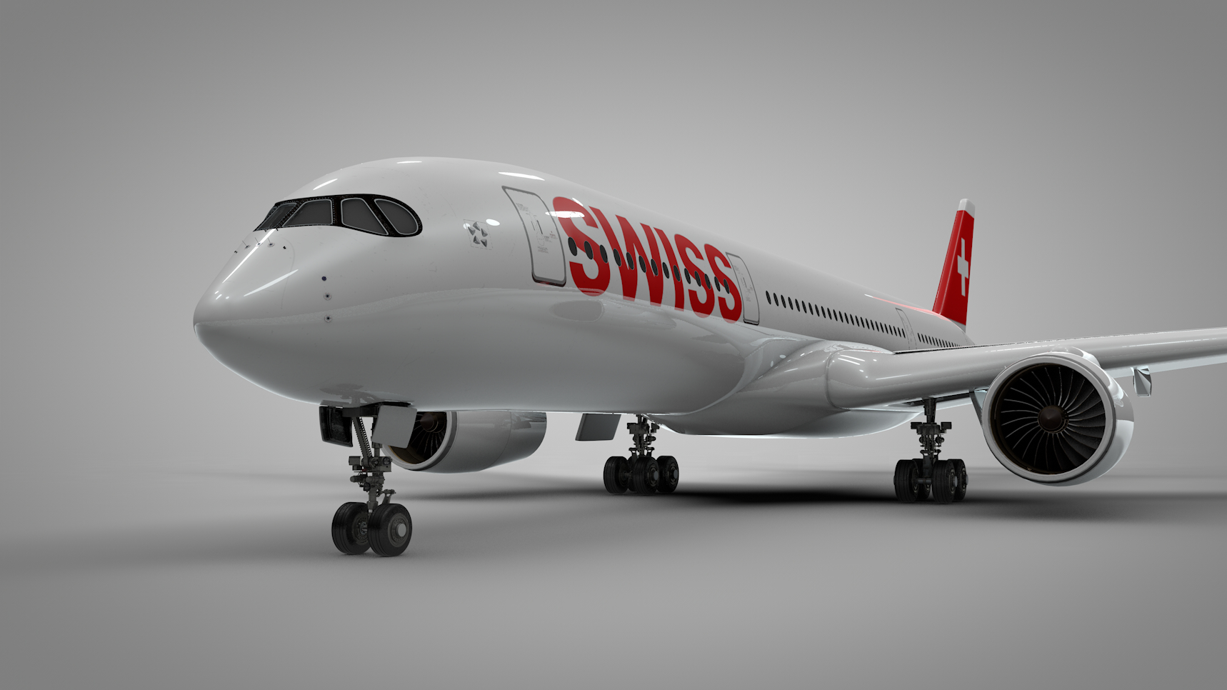 3D airbus a350-900 swiss air model - TurboSquid 1428606