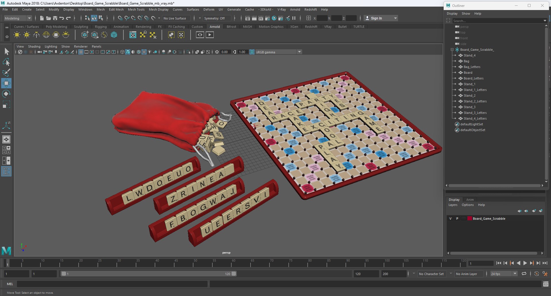 Board Game Scrabble 3D Model - TurboSquid 2276362