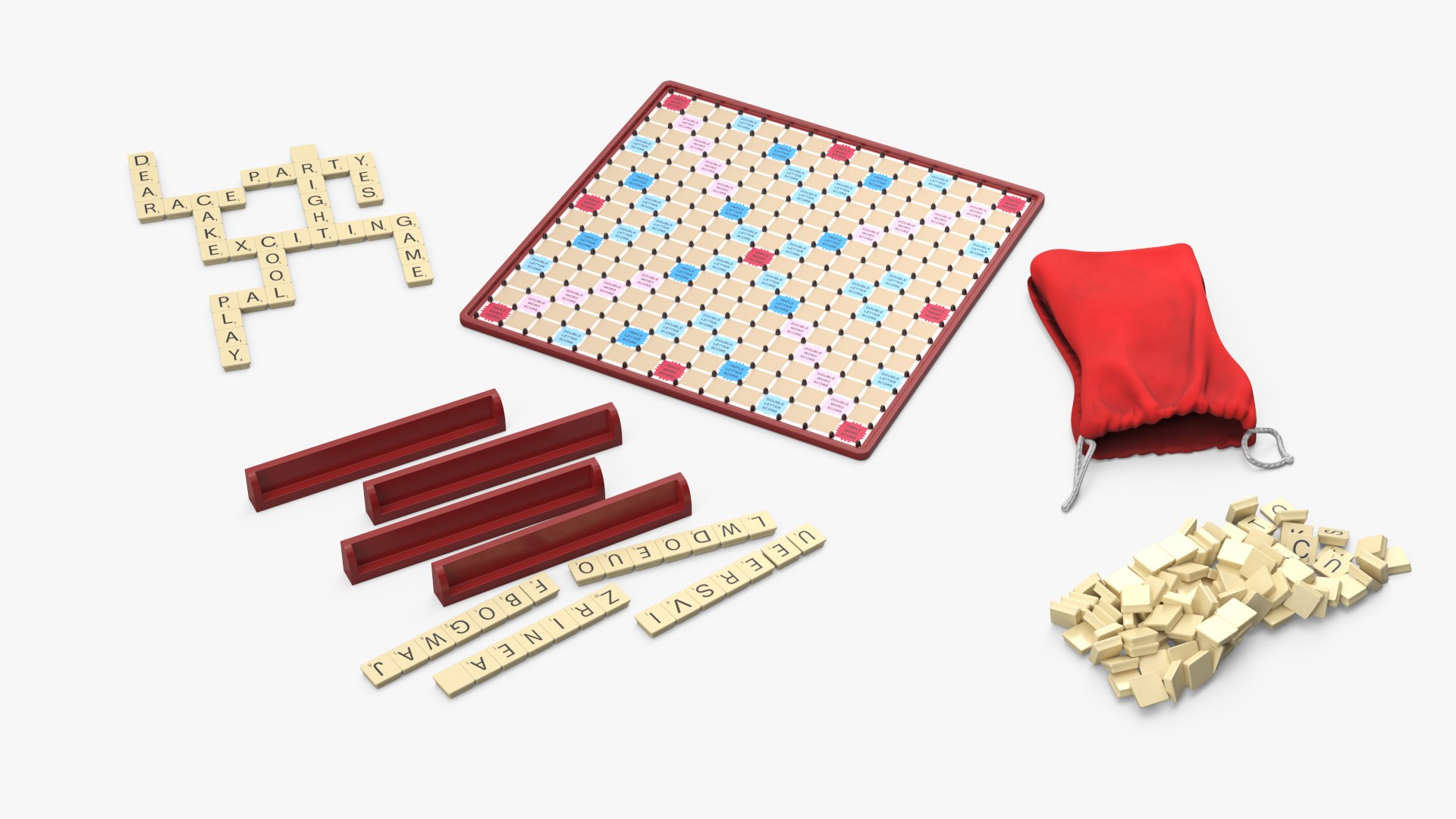 Board Game Scrabble 3D Model - TurboSquid 2276362