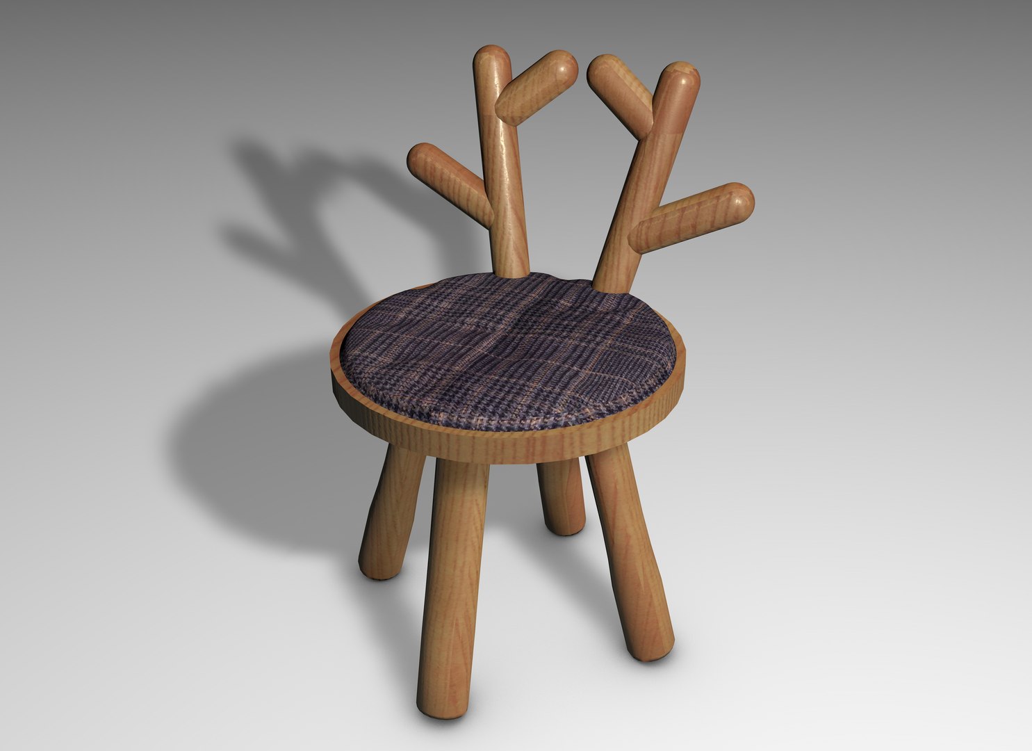 wood chair 3d 3ds