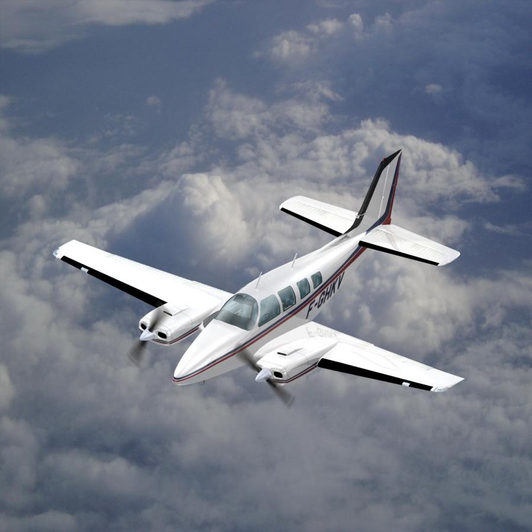 beechcraft baron b58 private 3d max