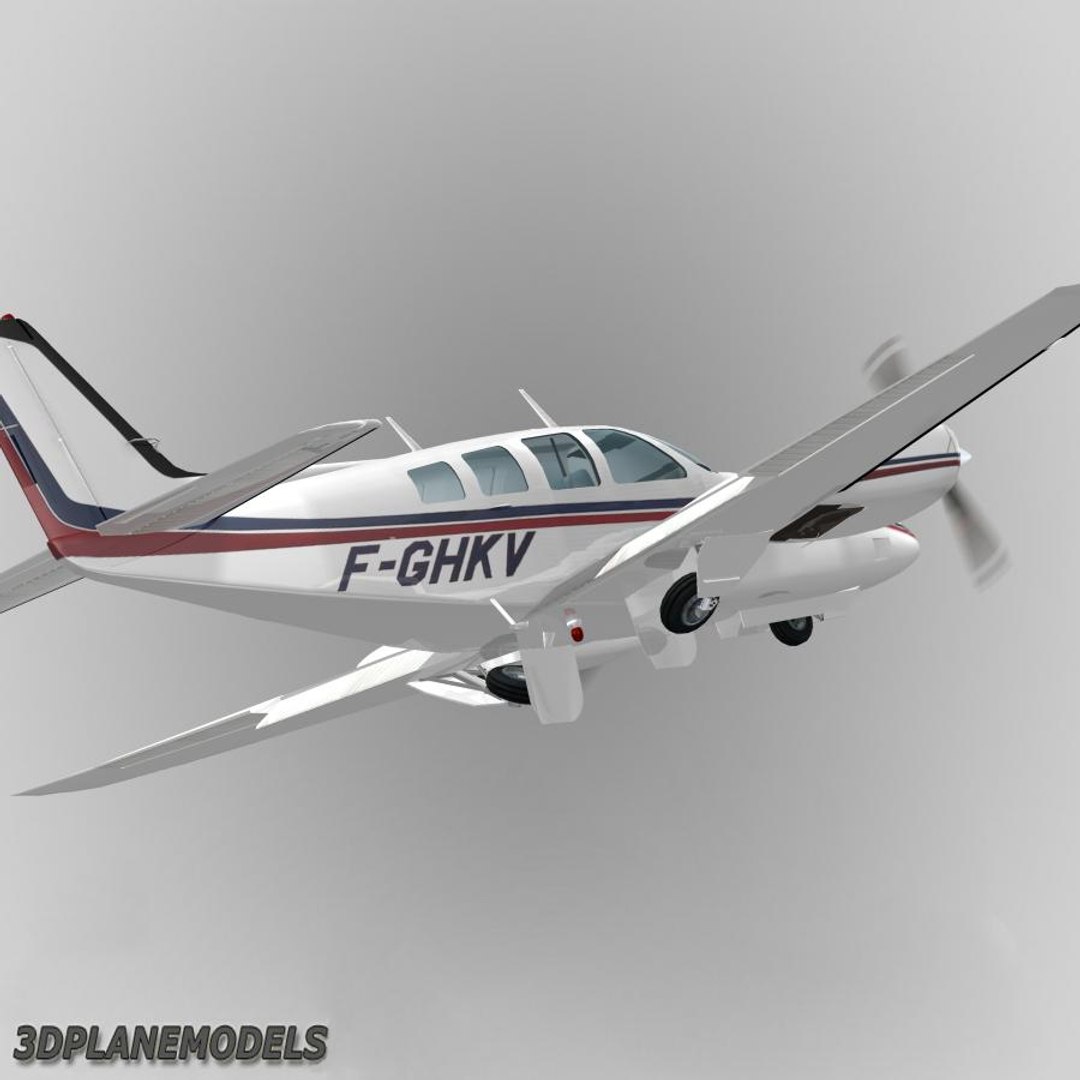 beechcraft baron b58 private 3d max