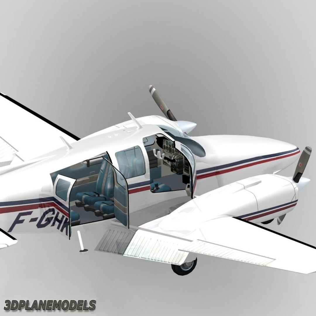 beechcraft baron b58 private 3d max