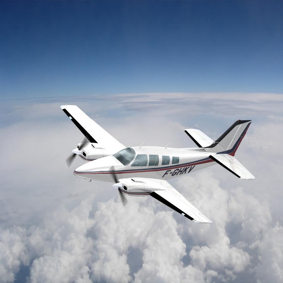 beechcraft baron b58 private 3d max