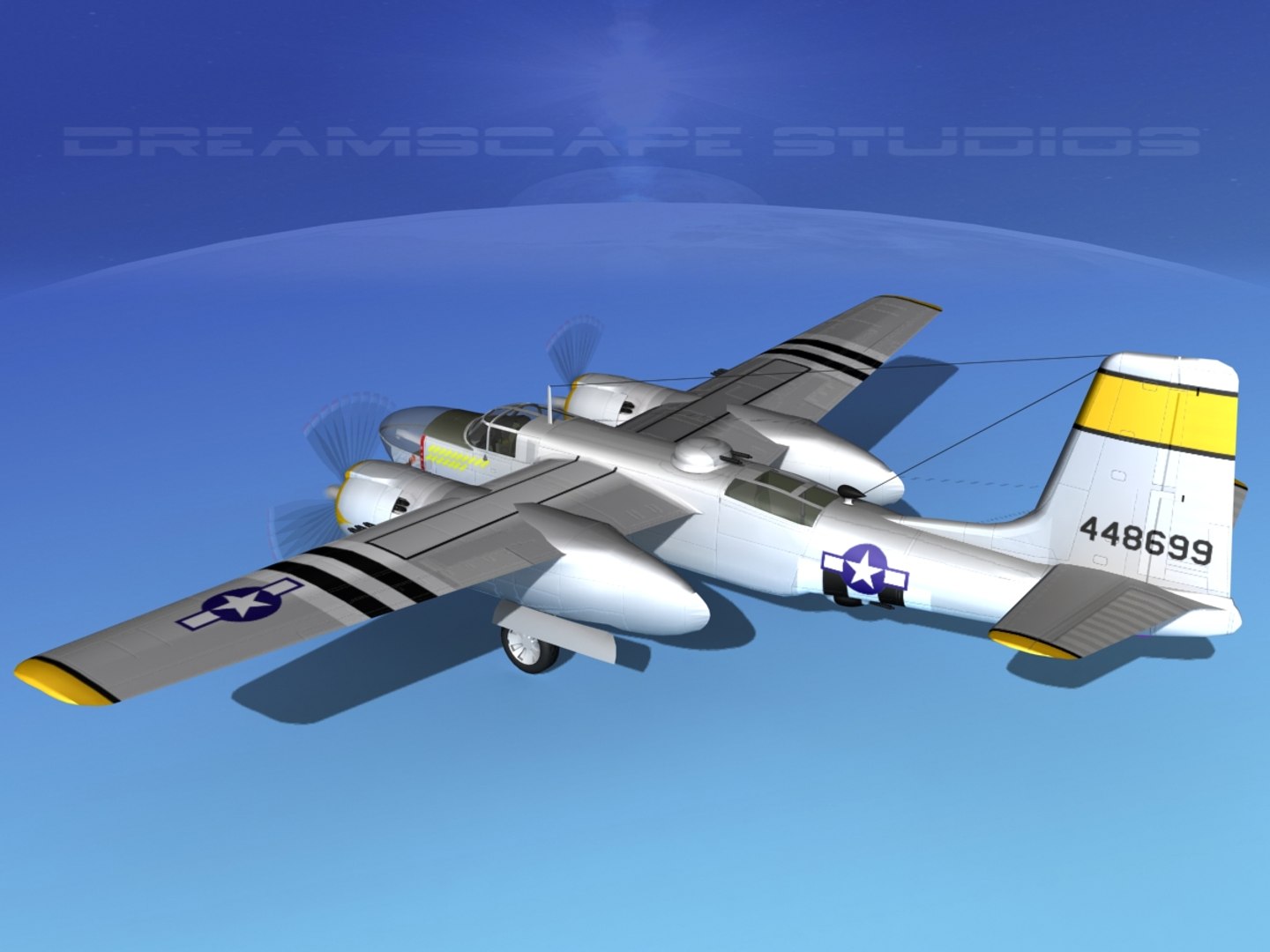 douglas a-26c a-26 bomber 3d dxf