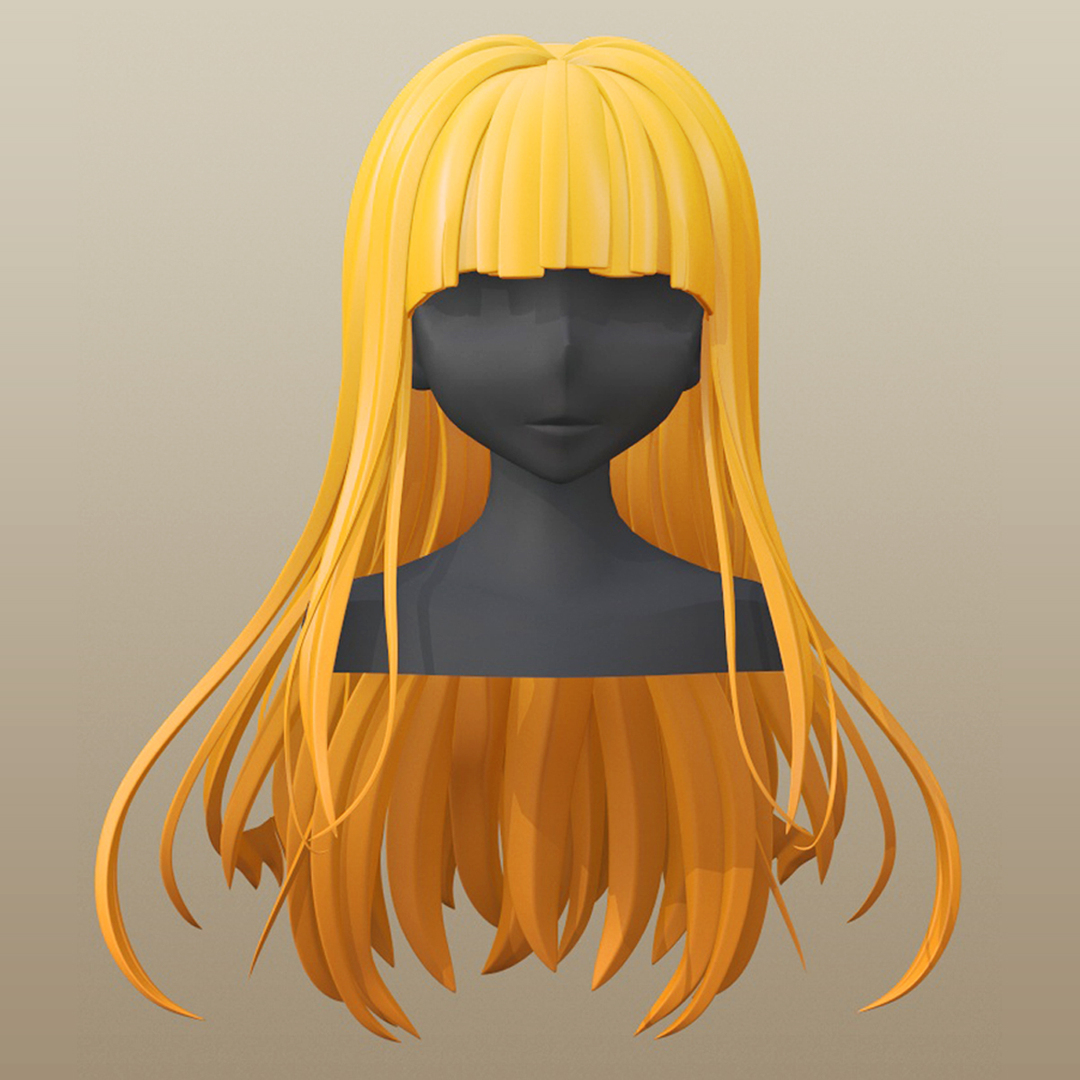 Hair girl anime 3D model - TurboSquid 1681944