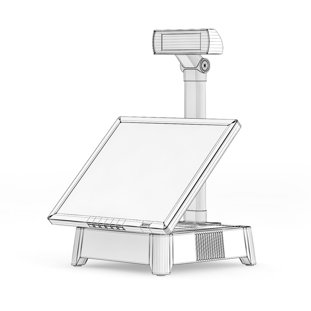 3d Cash Register Touchscreen Model
