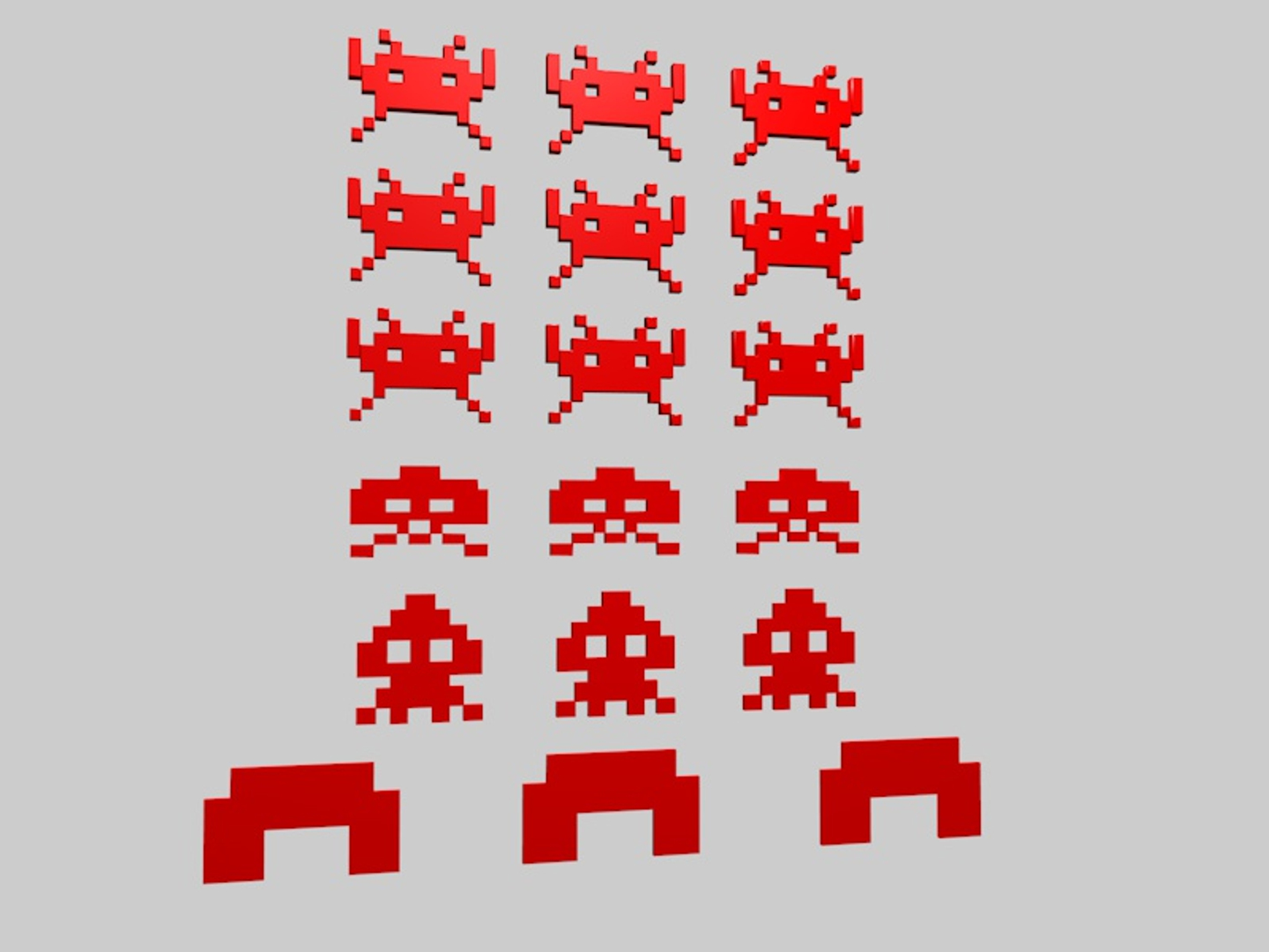 Space Invaders 3d C4d