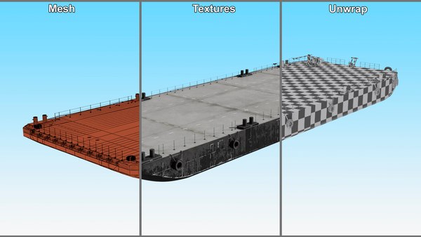 産業用フラットデッキバージ3Dモデル - TurboSquid 2340789