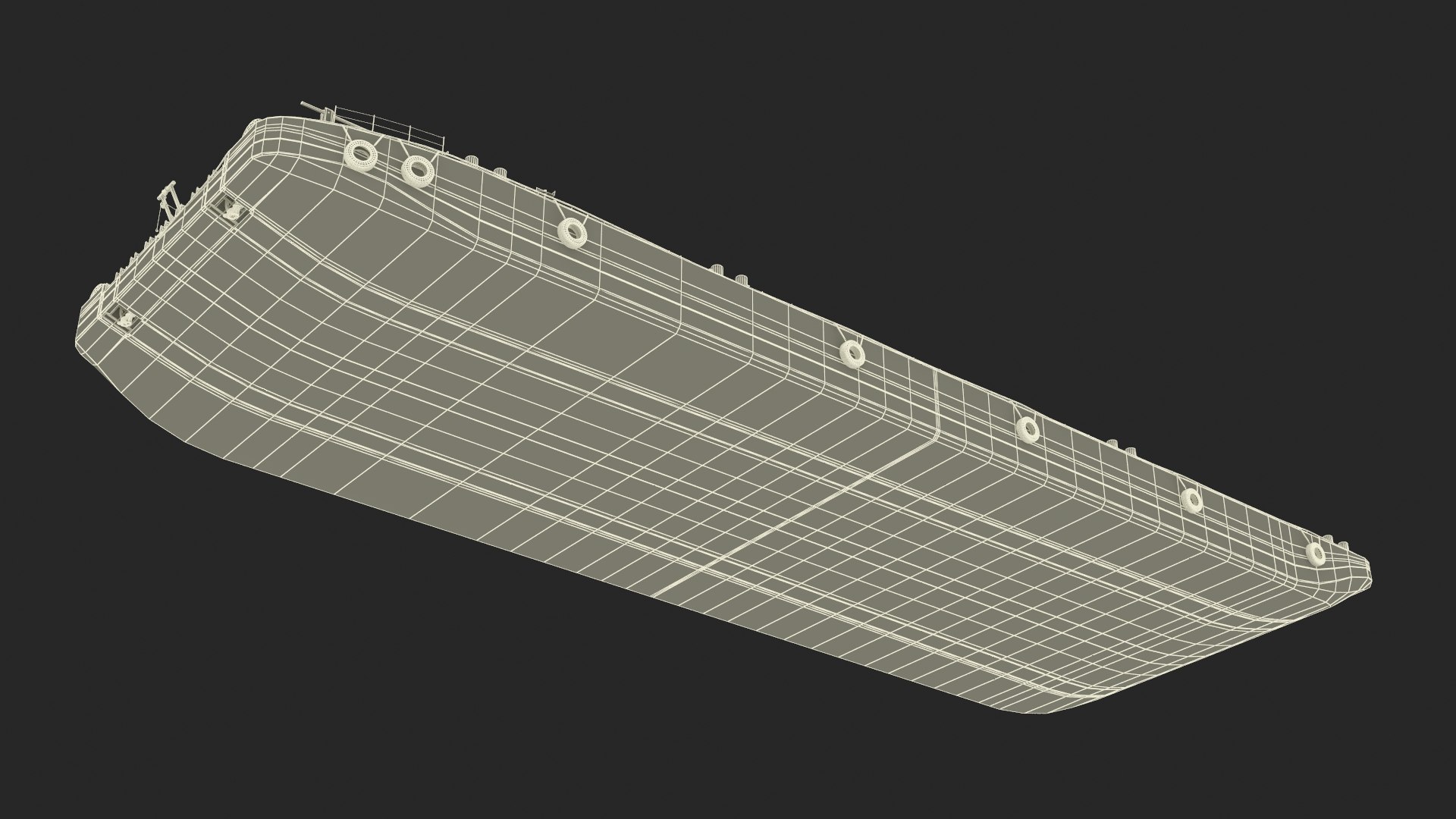 3D Industrial Flat Deck Barge Model - TurboSquid 2340789