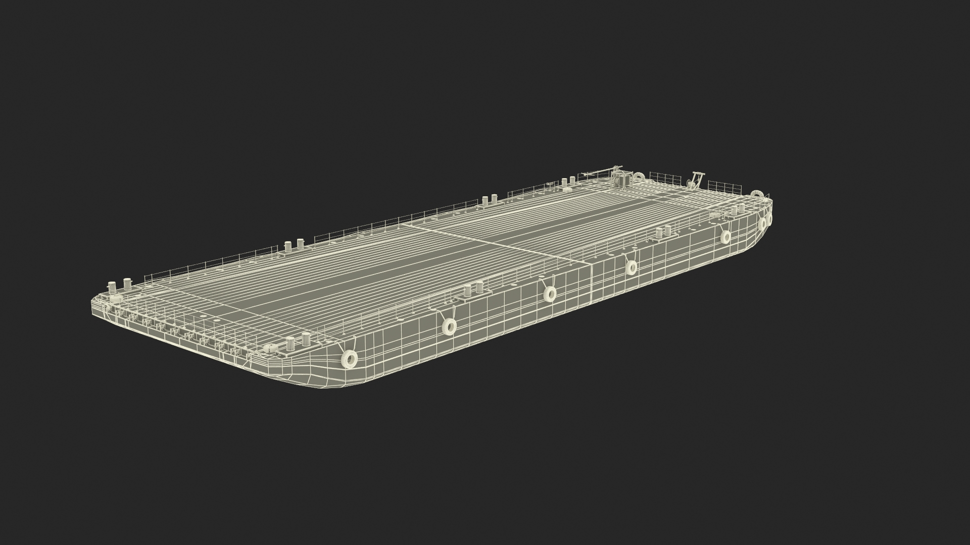 3D Industrial Flat Deck Barge Model - TurboSquid 2340789