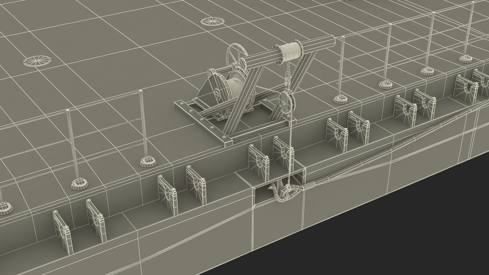 3D Industrial Flat Deck Barge Model - TurboSquid 2340789