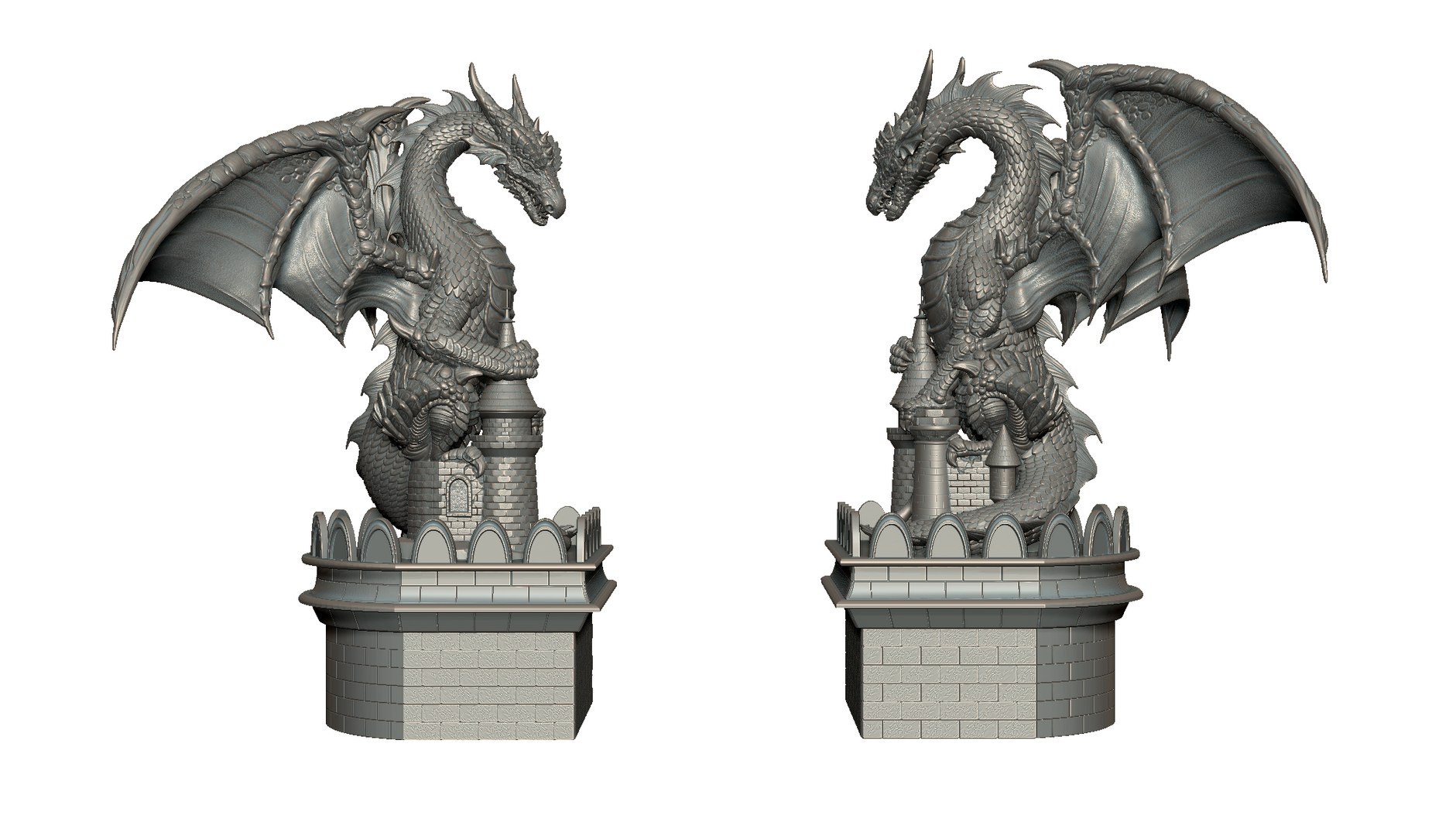 High Detail Dragon Statue 3D Print Model - TurboSquid 2418728