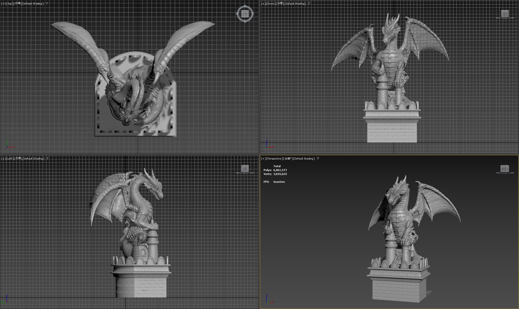 High Detail Dragon Statue 3D Print Model - TurboSquid 2418728