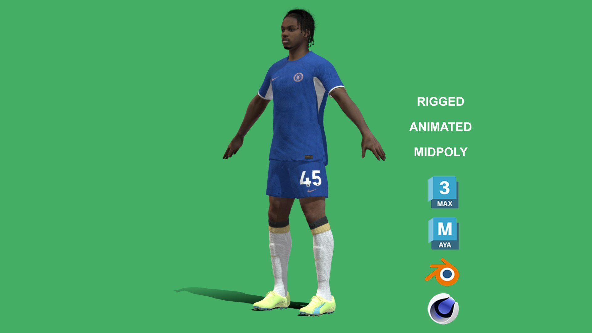 3D 3D Rigged Romeo Lavia Chelsea 2024 model - TurboSquid 2116856