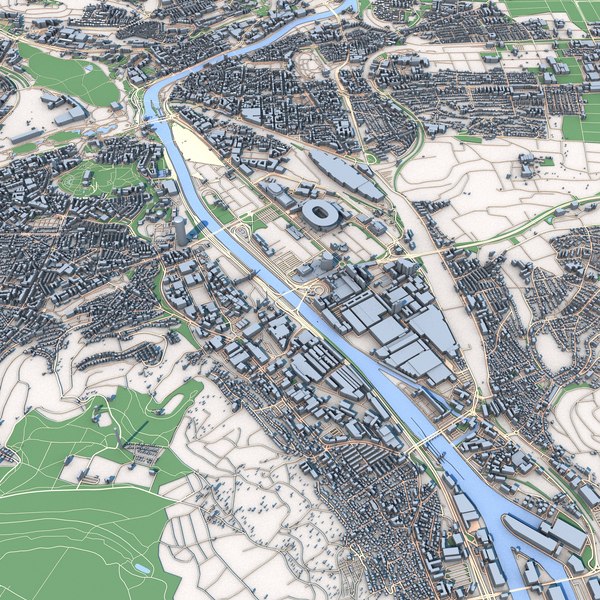 modelo 3d Ciudad de Stuttgart, Alemania - TurboSquid 2309478