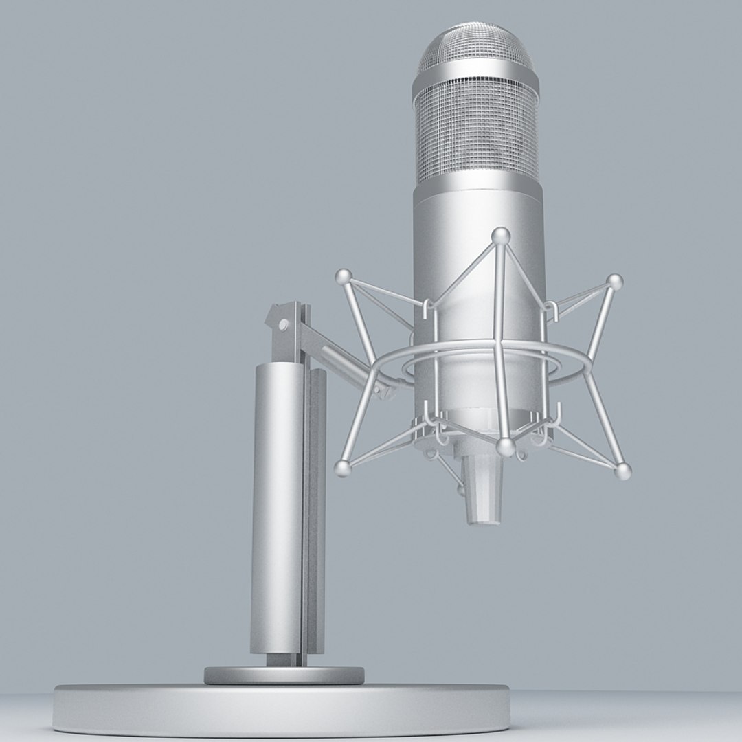 Free Retro Recording Microphone 3d Model