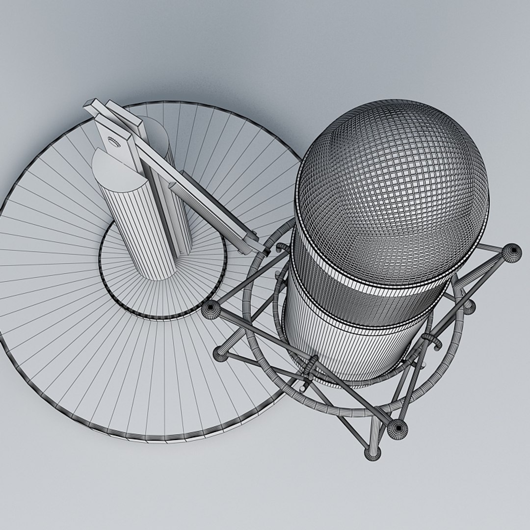Free Retro Recording Microphone 3d Model