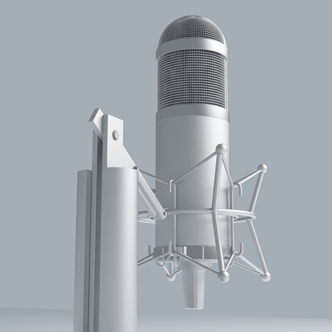 Free Retro Recording Microphone 3d Model