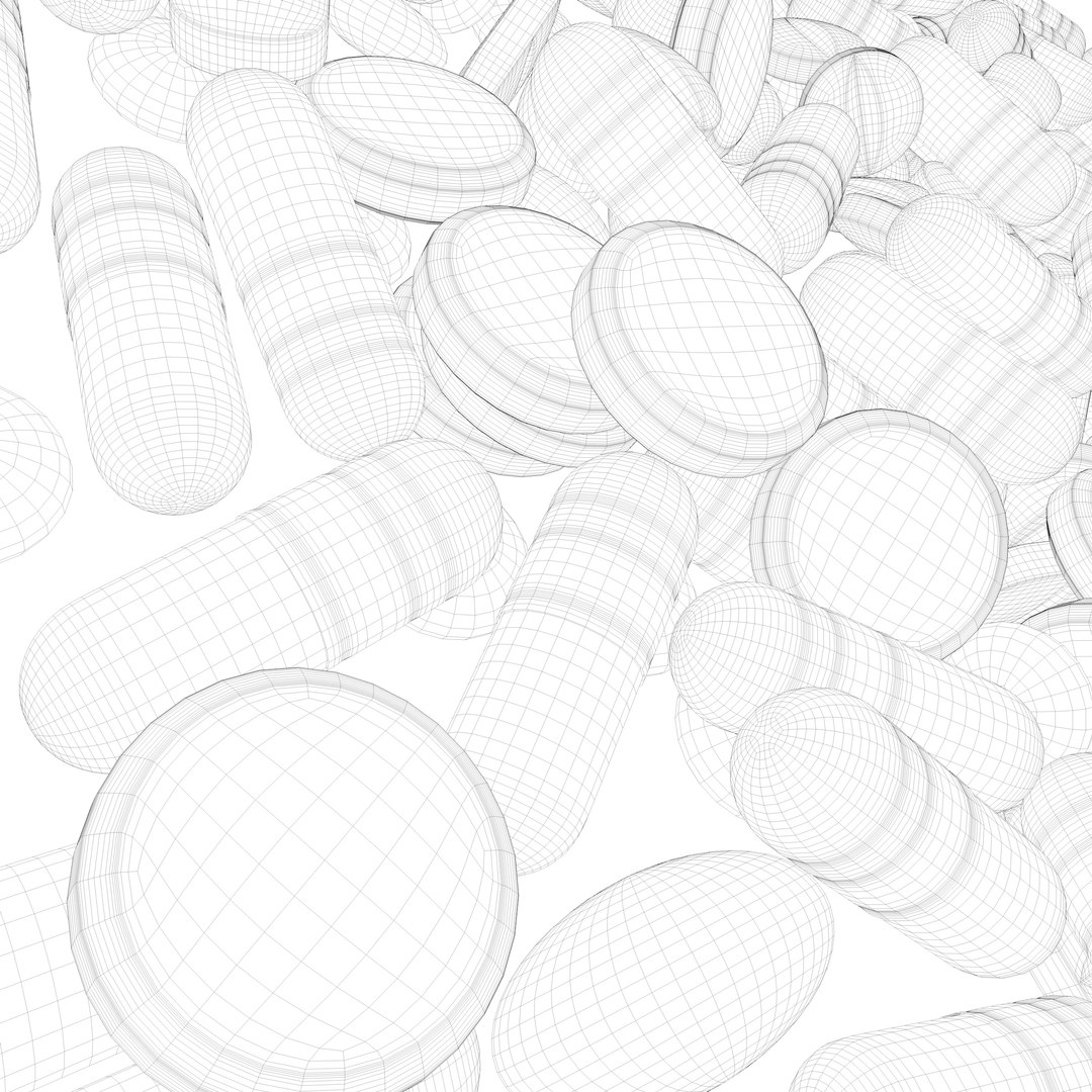 3d Pills Modeled Pile