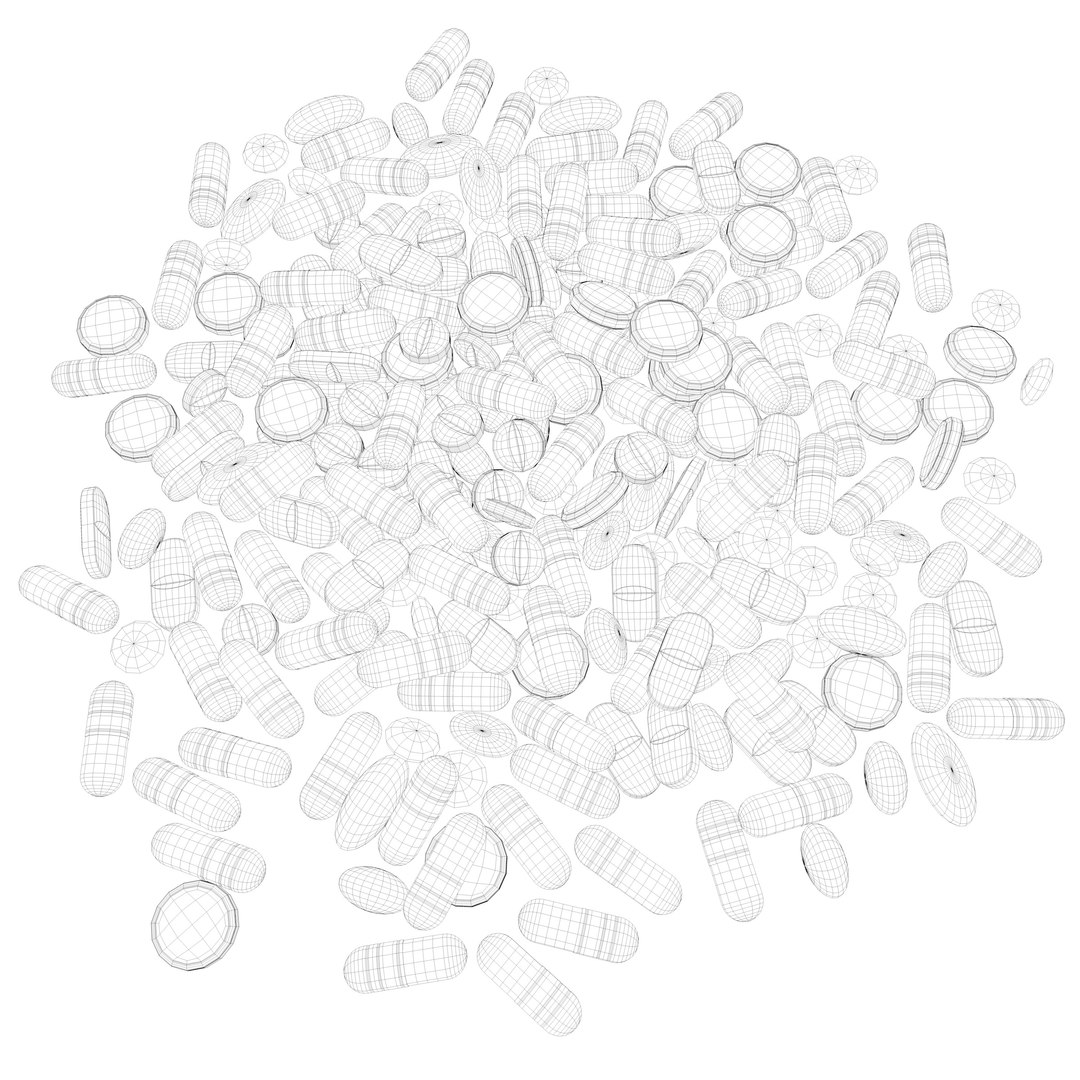 3d Pills Modeled Pile