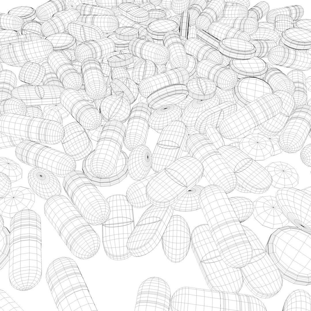 3d Pills Modeled Pile