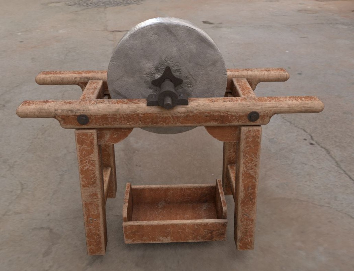 3D Old Grindstone Pbr Model - TurboSquid 1515946