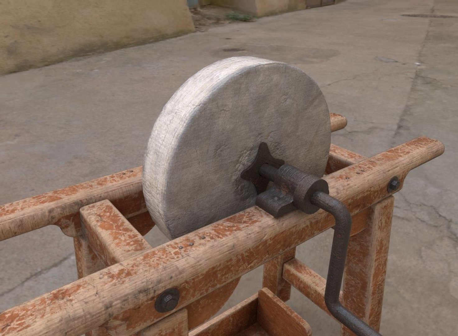3D Old Grindstone Pbr Model - TurboSquid 1515946