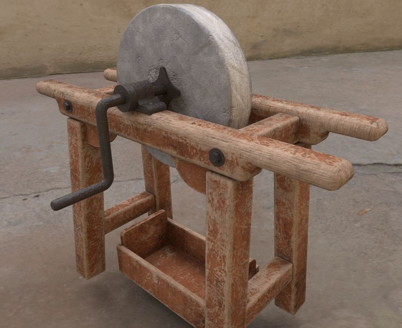 3D Old Grindstone Pbr Model - TurboSquid 1515946
