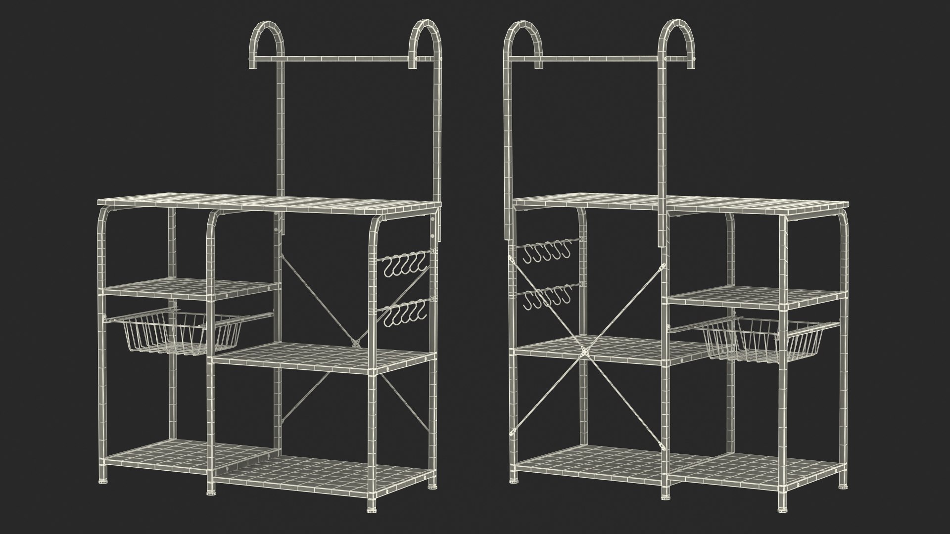 3D model multipurpose kitchen bakers rack - TurboSquid 1576752