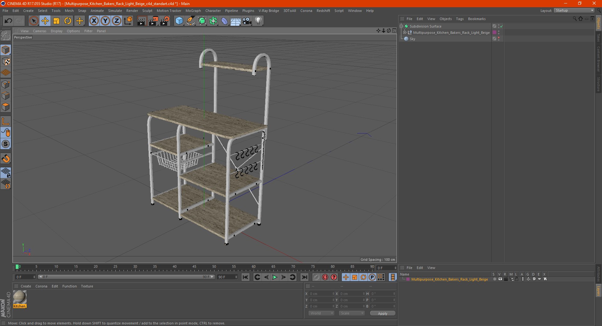 3D model multipurpose kitchen bakers rack - TurboSquid 1576752