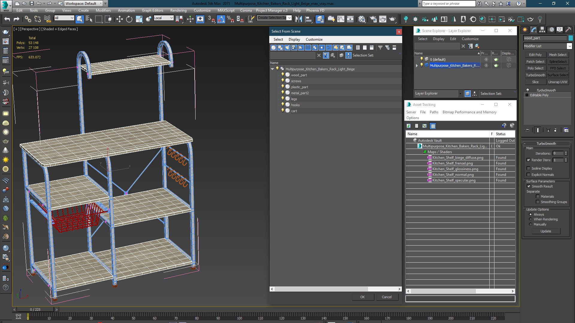 3D model multipurpose kitchen bakers rack - TurboSquid 1576752