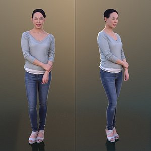 10556 Bao - Casual Standing Woman Looking Up 3D model - TurboSquid 1728163